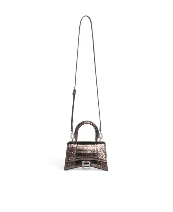 Balenciaga Xs Hourglass Top Handle Bag - Black
