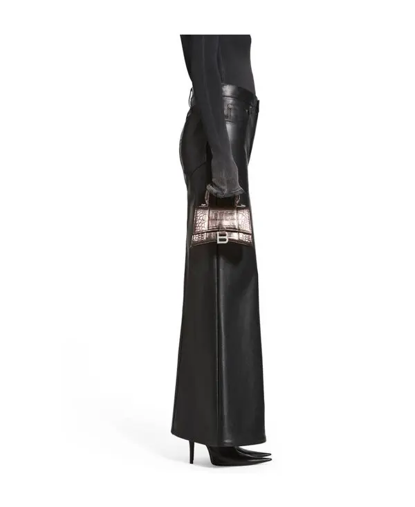 Balenciaga Xs Hourglass Top Handle Bag - Black
