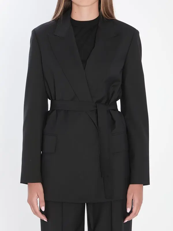 Max Mara Talento Long-sleeved Jacket With Tie Detail