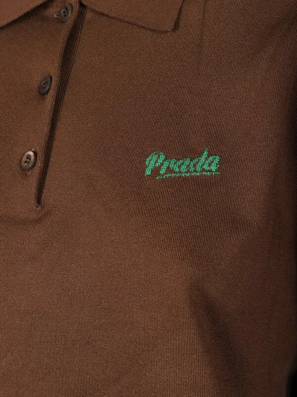 Prada Long Sleeved Knitted Polo Jumper