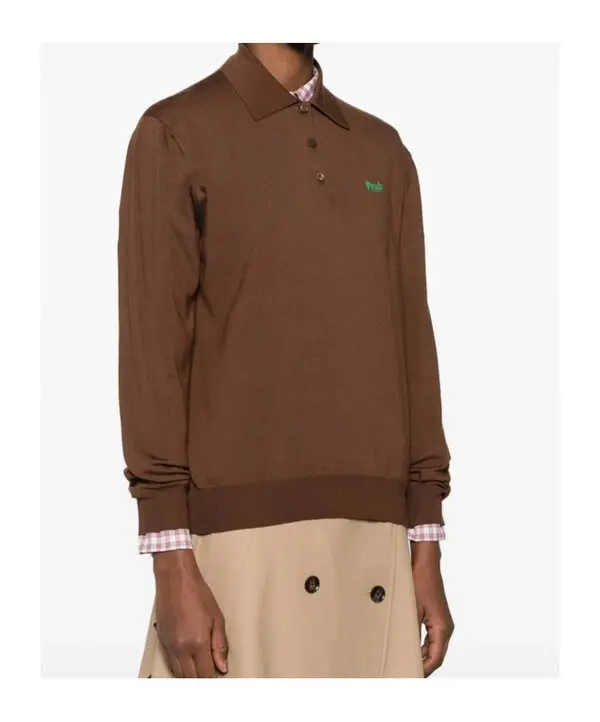 Prada Long Sleeved Knitted Polo Jumper