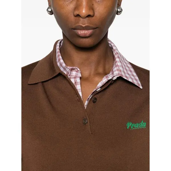 Prada Long Sleeved Knitted Polo Jumper