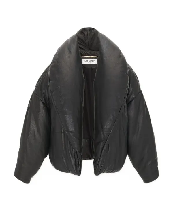 Saint Laurent Cassandre Puffer Jacket With Emblem