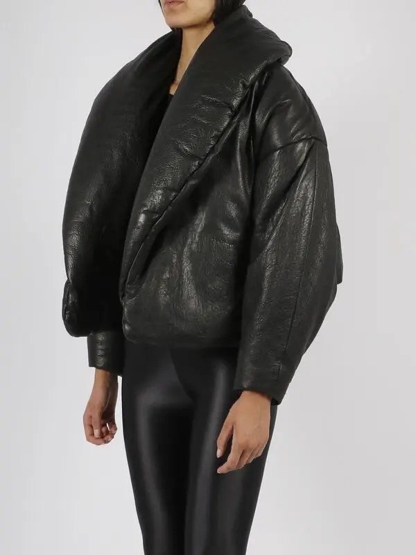 Saint Laurent Cassandre Puffer Jacket With Emblem
