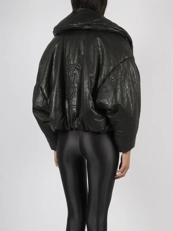 Saint Laurent Cassandre Puffer Jacket With Emblem