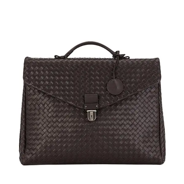 Bottega Veneta Large Woven Briefcase - Black