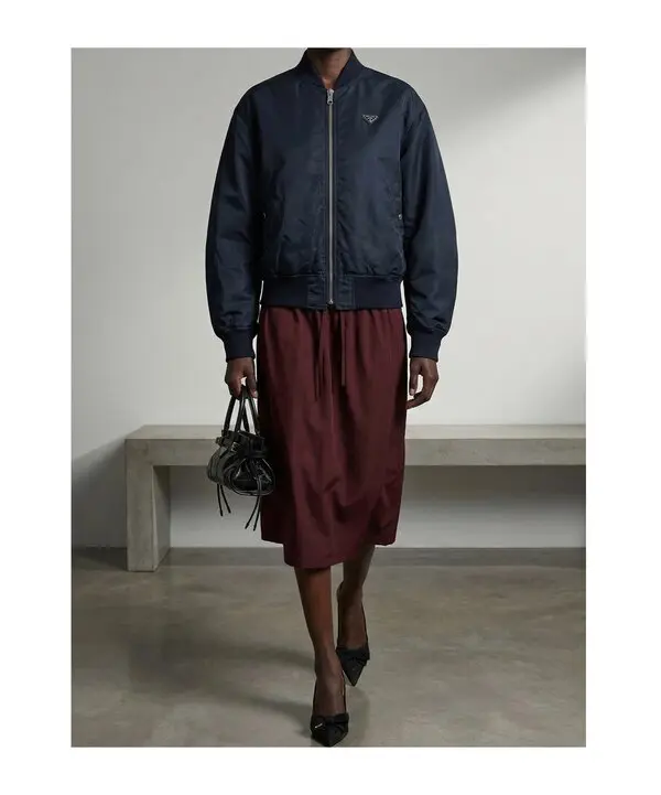 Prada Logo Zip-up Bomber Jacket