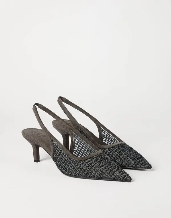 Brunello Cucinelli Precious Net Embroidery City Pumps