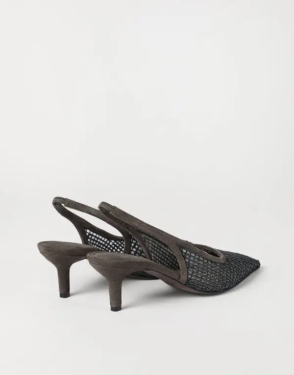 Brunello Cucinelli Precious Net Embroidery City Pumps