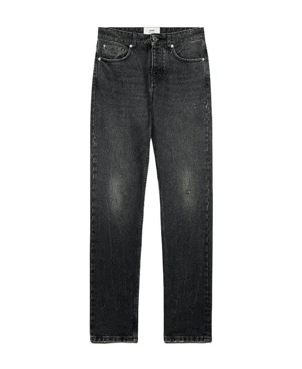AMI Paris Straight Leg Jeans With Logo Patch - No