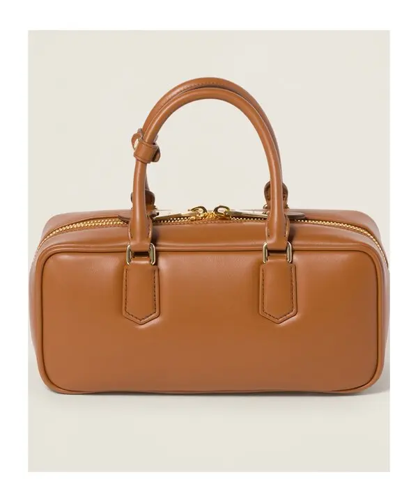 Miu Miu Arcadie Leather Bag - Cognac