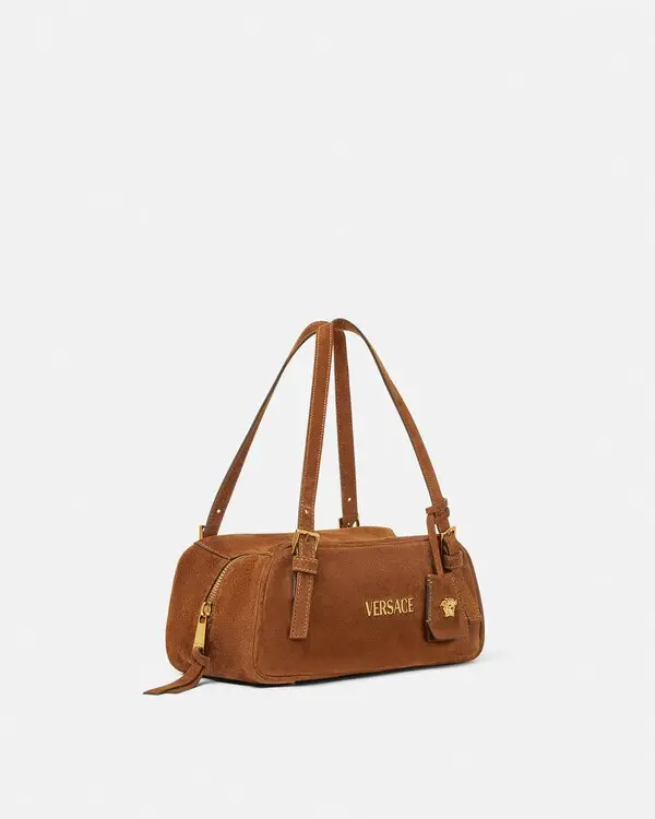 Versace Tag Bowling Shoulder Bag - Brown