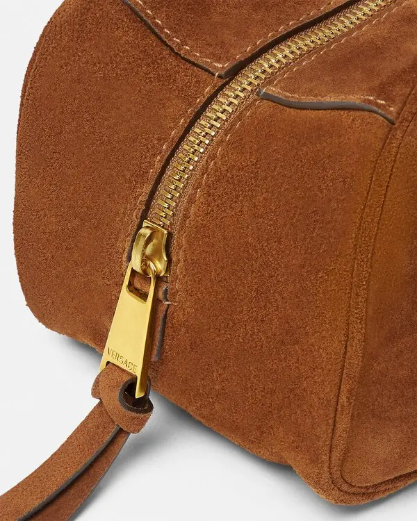 Versace Tag Bowling Shoulder Bag - Brown
