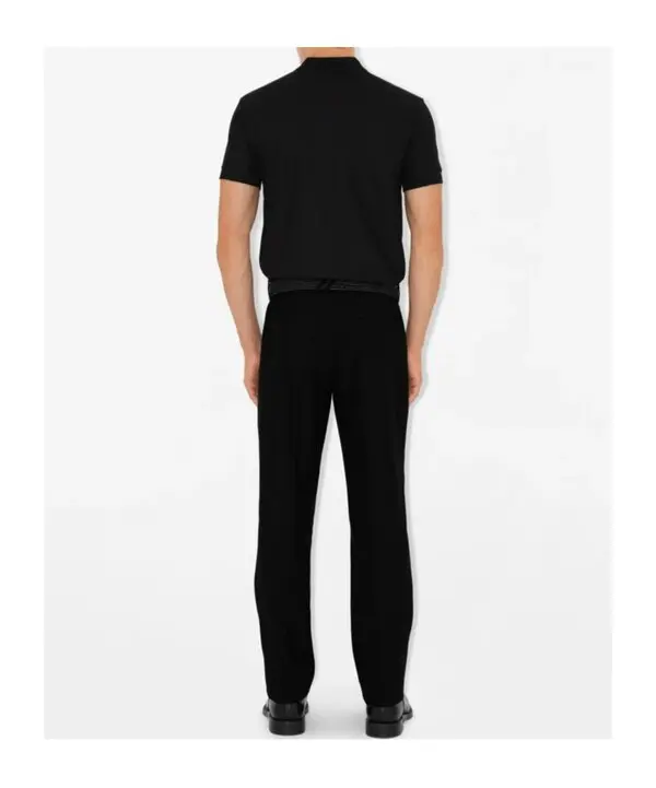 Burberry Logo Embroidered Short Sleeved Polo Shirt - Black