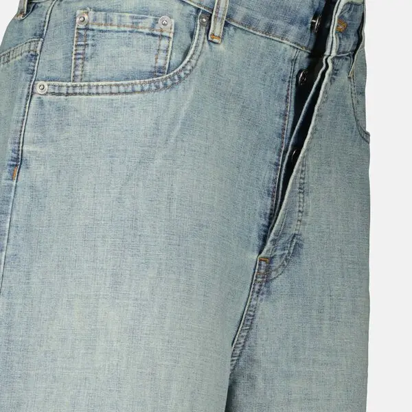 Miu Miu Logo Embroidered Relaxed Fit Denim Jeans - Light Blue