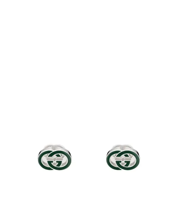 Gucci Interlocking G Enamel Cufflinks - White