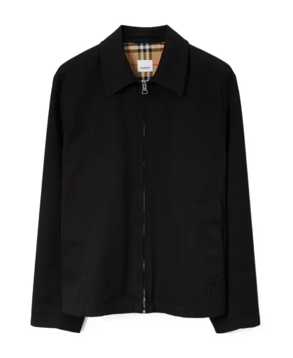 Burberry Ekd Logo-embroidered Zipped Jacket - Black