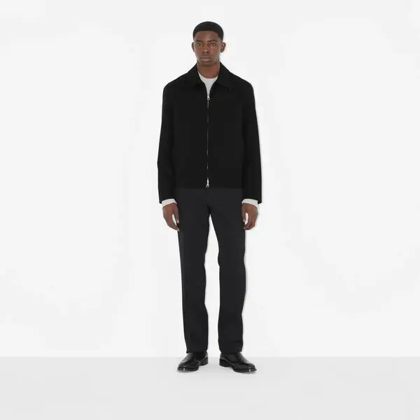 Burberry Ekd Logo-embroidered Zipped Jacket - Black