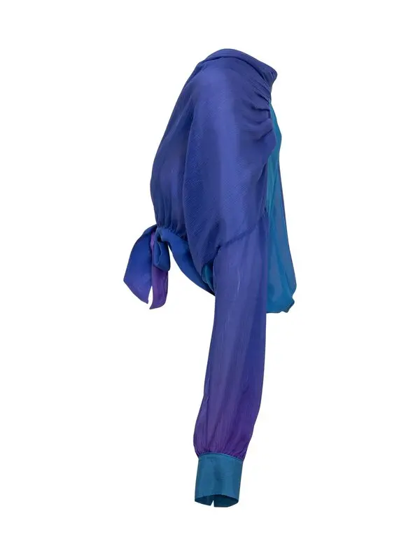 FORTE_FORTE Colorblocked V-neck Blouse