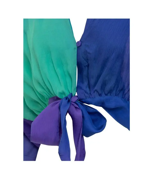 FORTE_FORTE Colorblocked V-neck Blouse