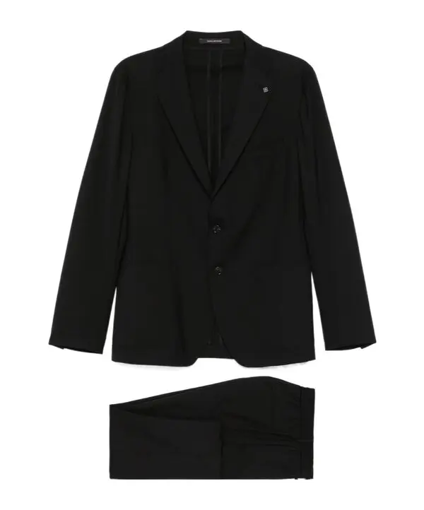 Tagliatore Single Breasted Suit With Belt Loops - Black