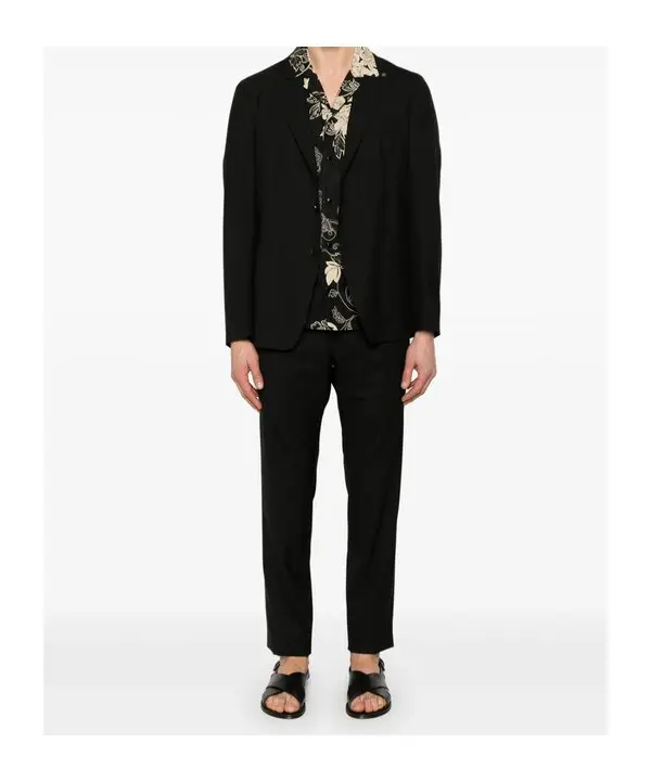 Tagliatore Single Breasted Suit With Belt Loops - Black