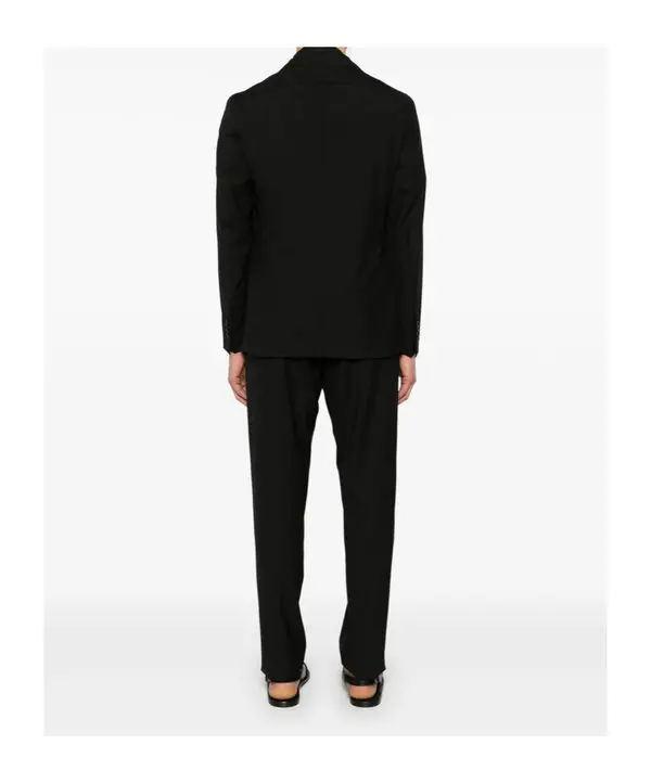 Tagliatore Single Breasted Suit With Belt Loops - Black