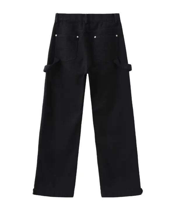 Marissa Chiara Belt Loop Embroidered Logo Casual Pants