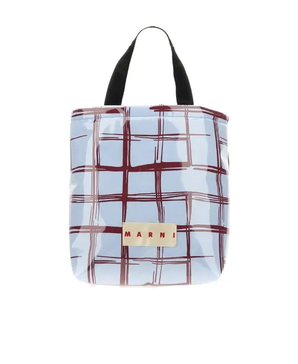 Marni Checked Logo Patch Tote Bag