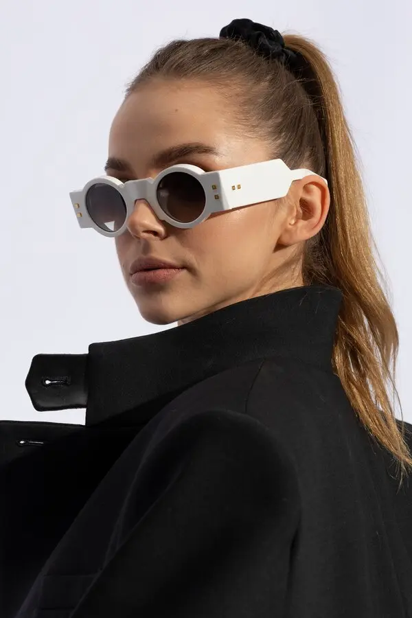Balmain Round Frame Sunglasses - White
