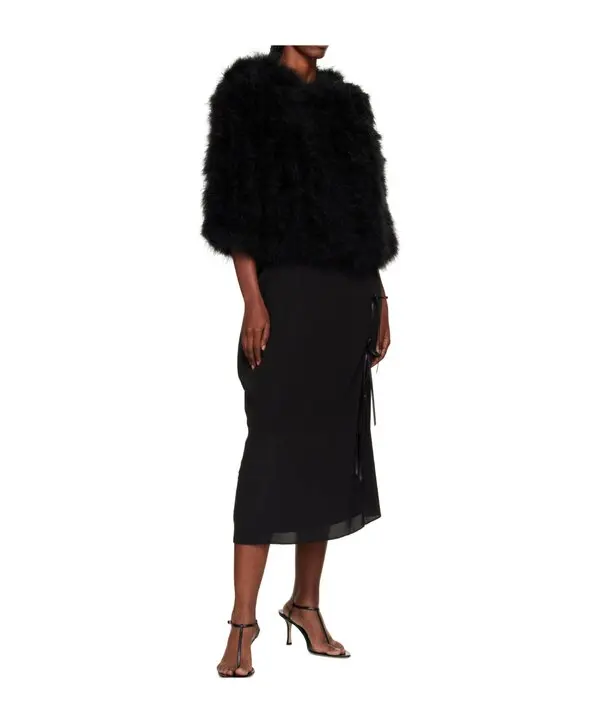 YVES SALOMON Feather Jacket - Black