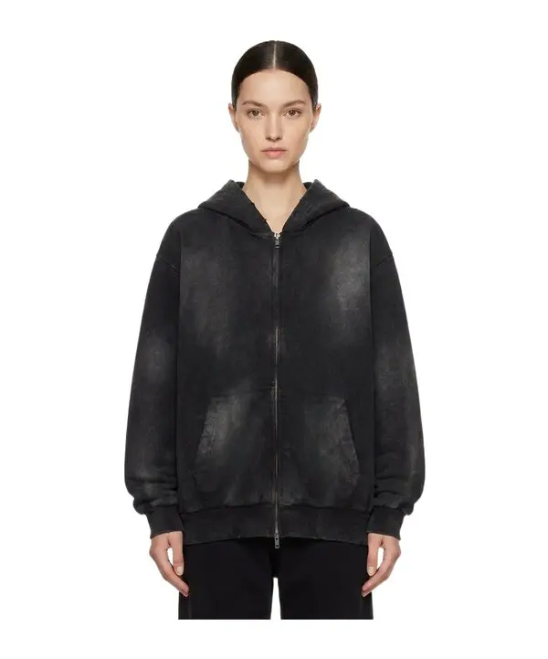 Marissa Chiara Long-sleeved Zip-up Sweatshirt With Graphic Back