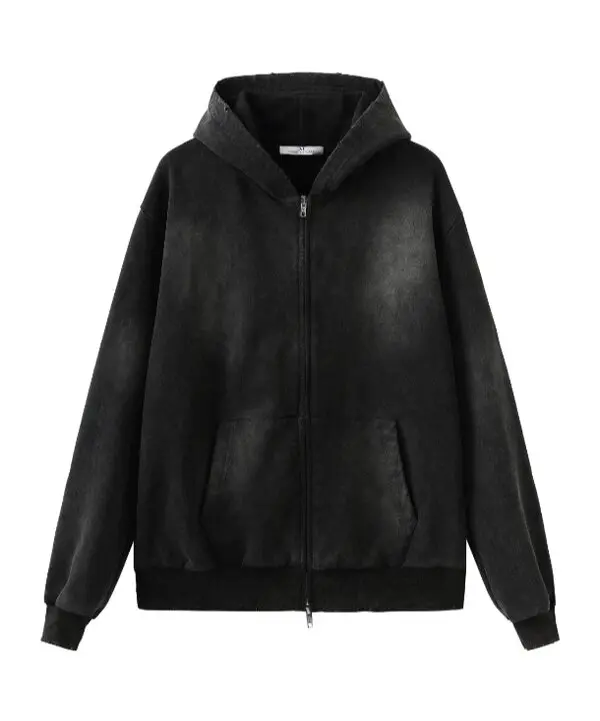 Marissa Chiara Long-sleeved Zip-up Sweatshirt With Graphic Back