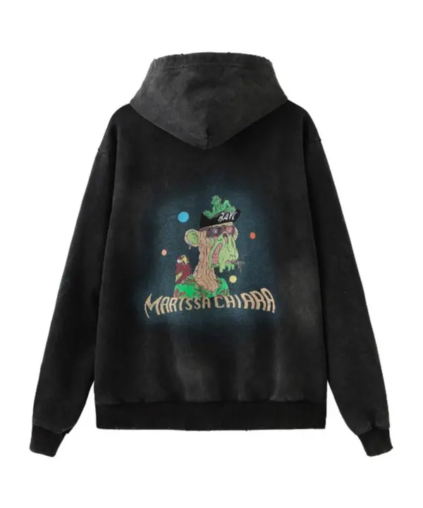Marissa Chiara Long-sleeved Zip-up Sweatshirt With Graphic Back