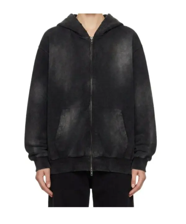 Marissa Chiara Long-sleeved Zip-up Sweatshirt With Graphic Back