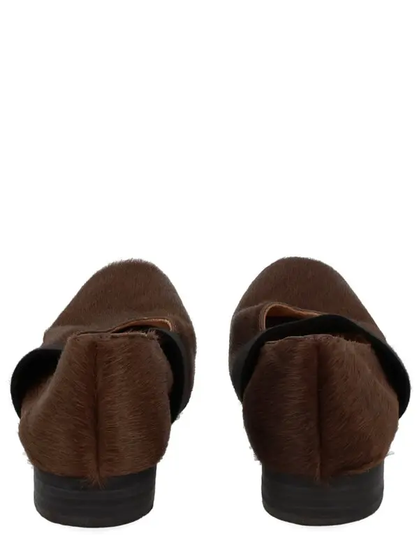 UMA WANG Square-toed Ballet Flats - Brown