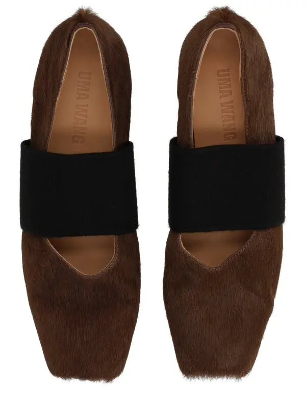 UMA WANG Square-toed Ballet Flats - Brown