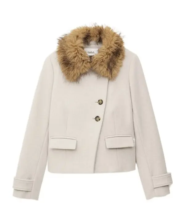 Ba&sh Terry Faux Fur Trimmed Coat - No
