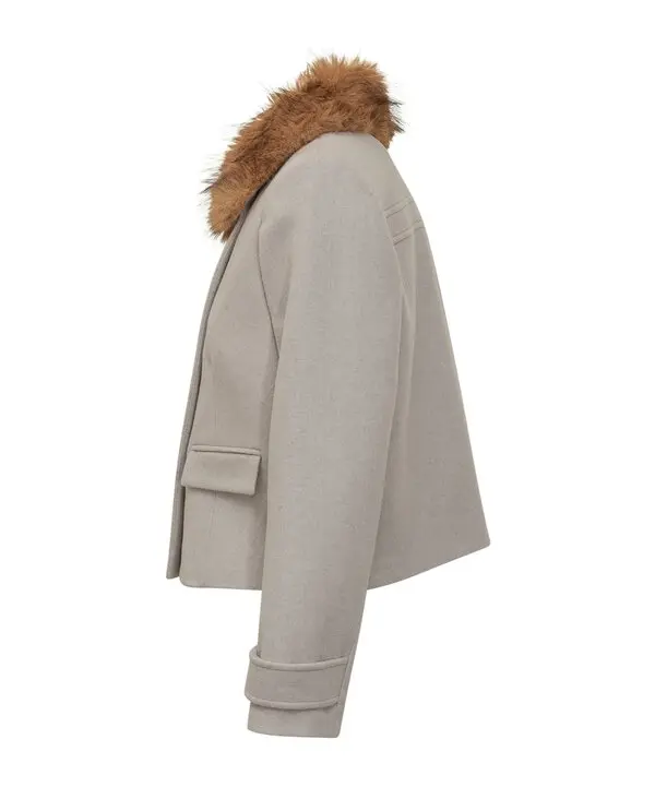 Ba&sh Terry Faux Fur Trimmed Coat - No