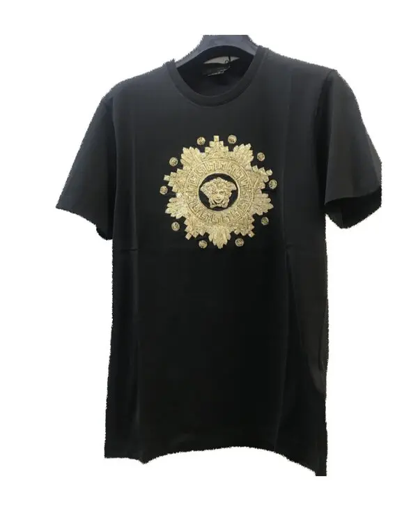 Versace Logo Pattern Logo T-shirt