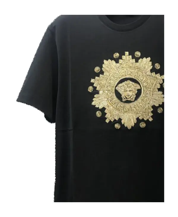 Versace Logo Pattern Logo T-shirt