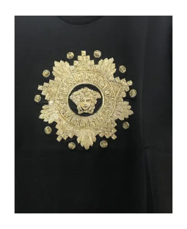 Versace Logo Pattern Logo T-shirt