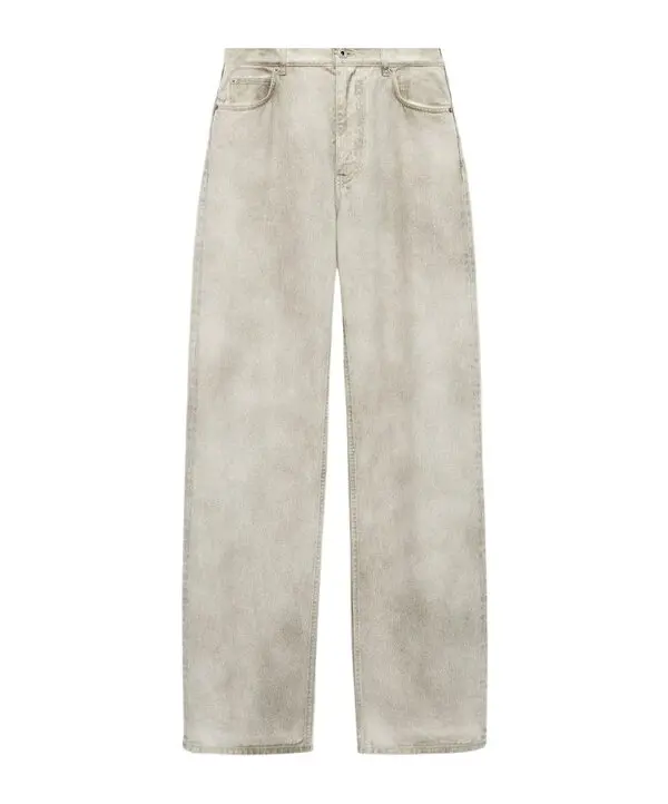 Loewe High-rise Straight-leg Jeans With Cinched Back - Light Gray