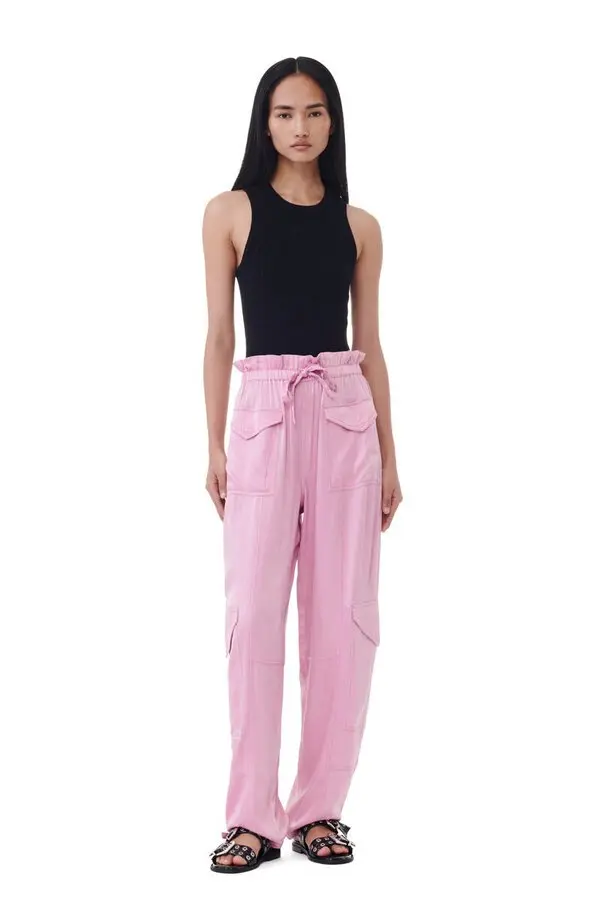 GANNI Cargo Trousers With Drawstring Details