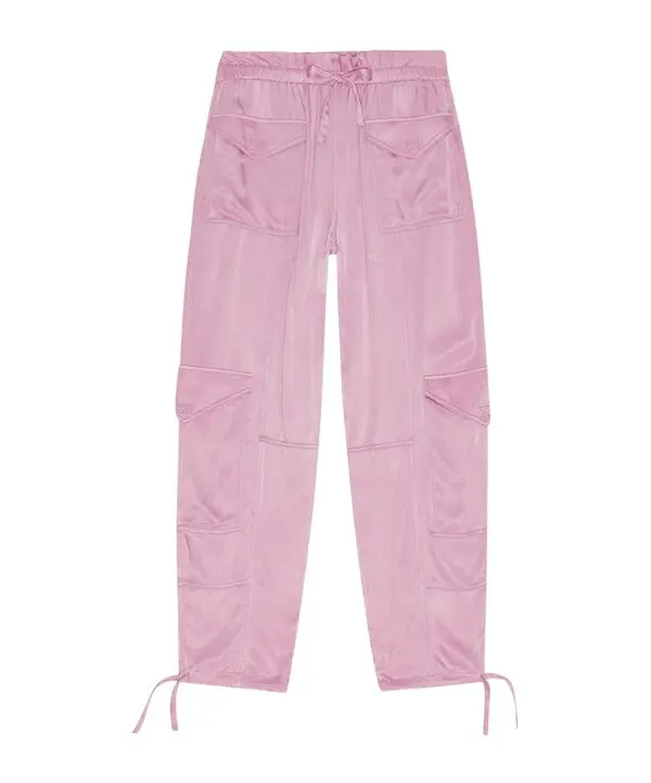 GANNI Drawstring Straight-leg Cargo Pants - Pink
