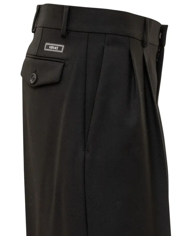 Versace Logo Patch Tailored Trousers