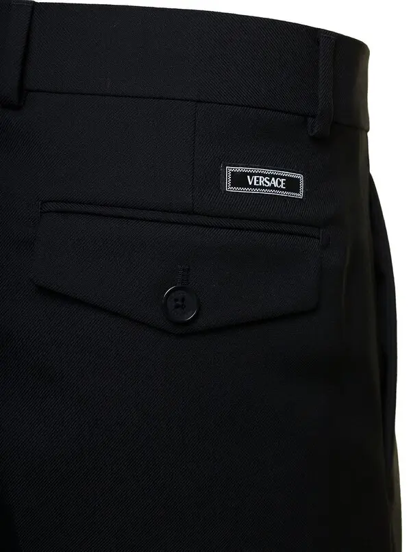 Versace Logo Patch Tailored Trousers