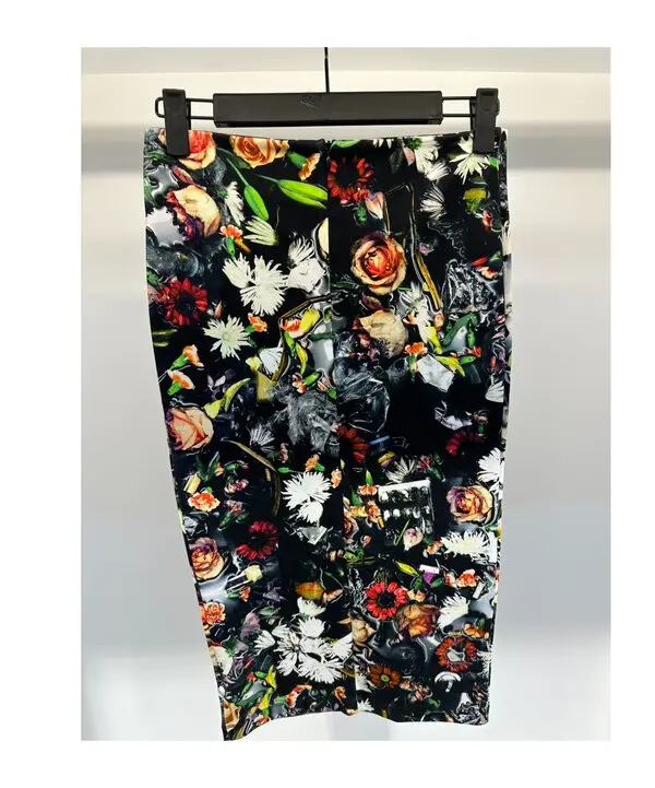 Alexander McQueen Floral Patterned Midi Skirt