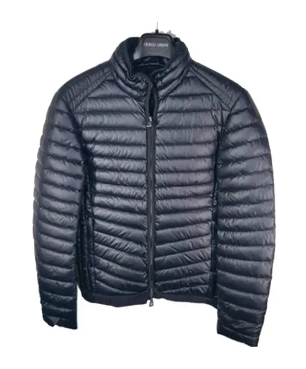 Emporio Armani Quilted Vertical Collar Down Jacket - Black