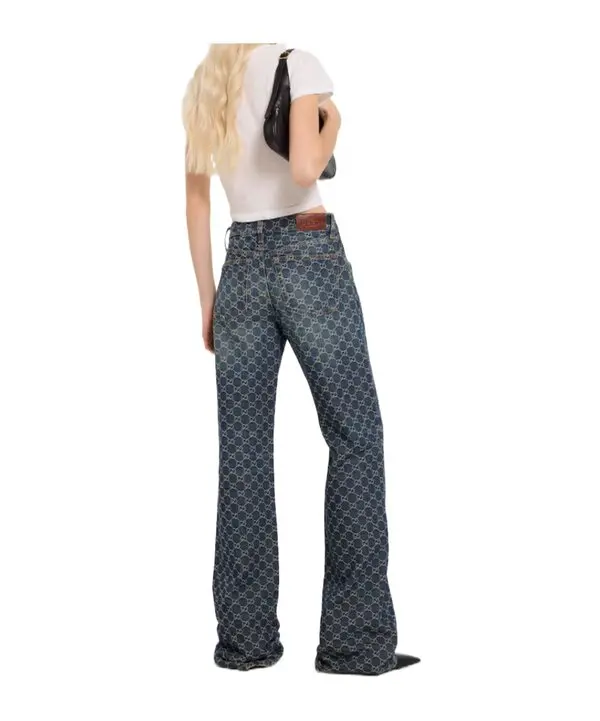 Gucci Gg Cotton Denim Jacquard Pants